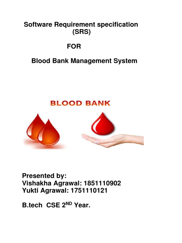 Software Requirement Specification (SRS) FOR Blood Bank Management ...