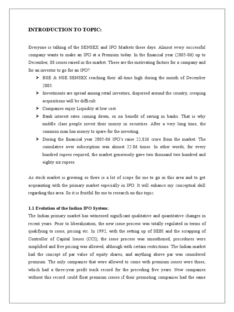 Kartik Final Project Main Body | PDF | Initial Public Offering | Stocks