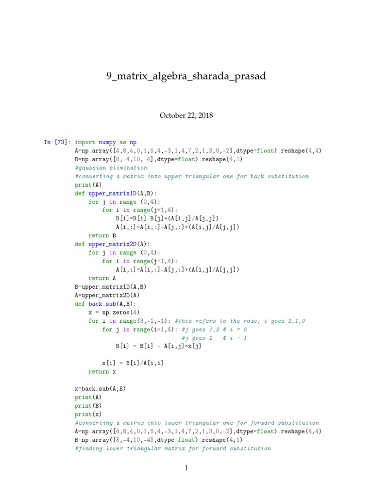 9 Matrix Algebra | PDF | Theoretical Physics | Functional Analysis