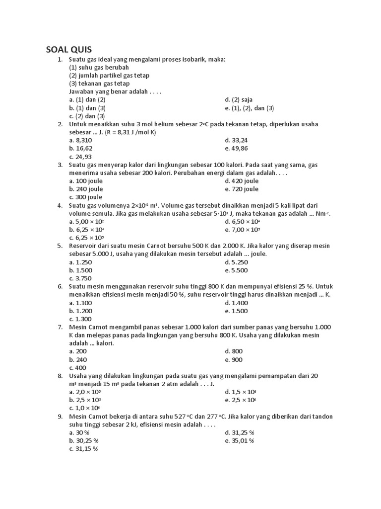 Soal Quis Farfis 1 | PDF | Metode & Bahan Ajar | Sains & Matematika