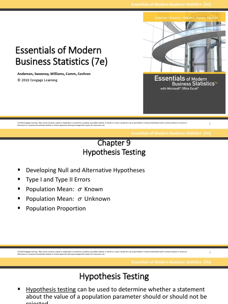 Essentials of Modern Business Statistics (7e) : Anderson, Sweeney ...