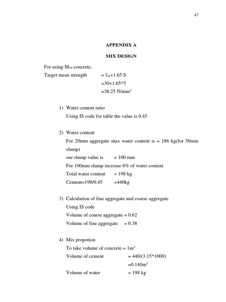 Appendix A Mix Design | PDF | Teaching Methods & Materials | Technology ...