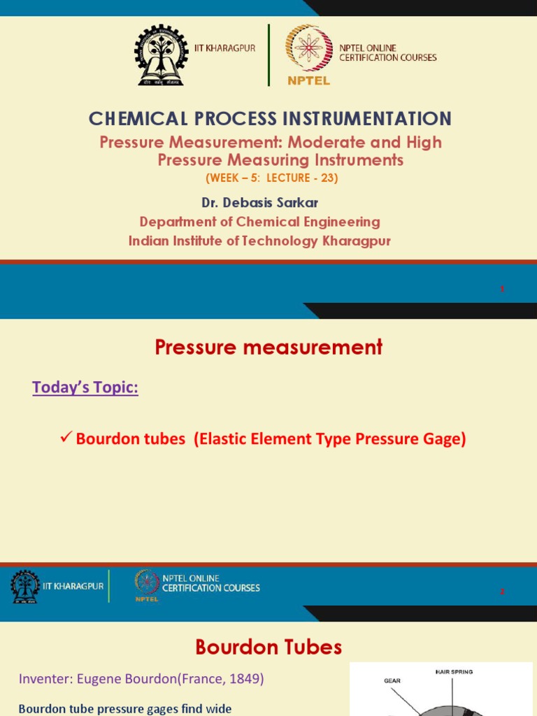 Chemical Process Instrumentation: Pressure Measurement: Moderate and ...