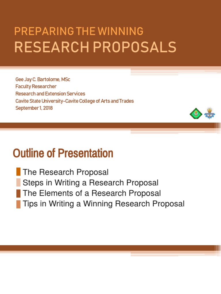 Preparing The Winning: Research Proposals | PDF | Scientific Method | Methodology