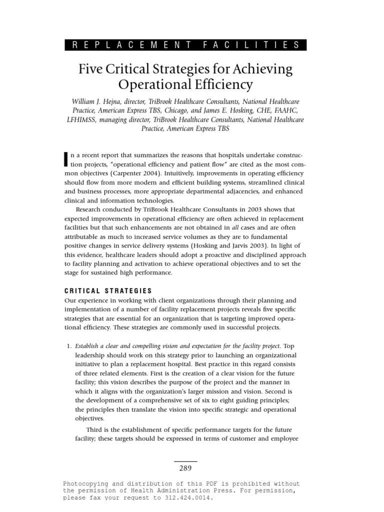 Articulo - Five Critical Strategies For Achieving Operational ... Articulo - Five Critical Strategies For Achieving Operational ...