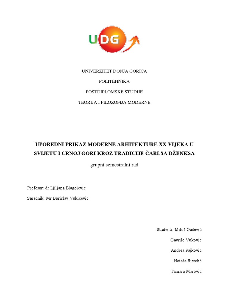 Poredjenje Objekata U Svijetu I Crnoj Gori Kroz Tradicije Dzenskove | PDF