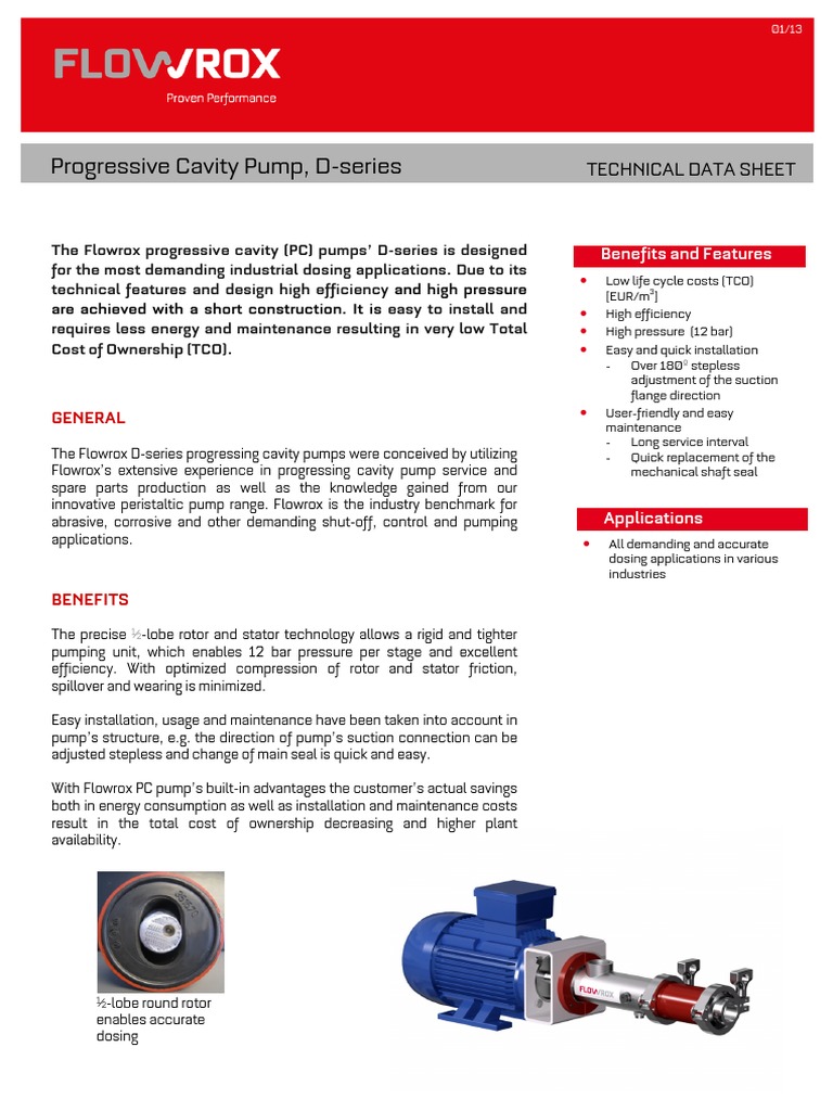 Flowrox PC-pump D-Series Datasheet ENG | PDF | Pump | Mechanical ...