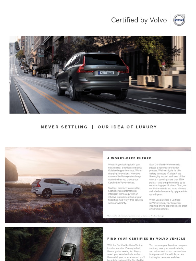 Certified by Volvo Brochure v1 | PDF | Automotive Industry | Private ...
