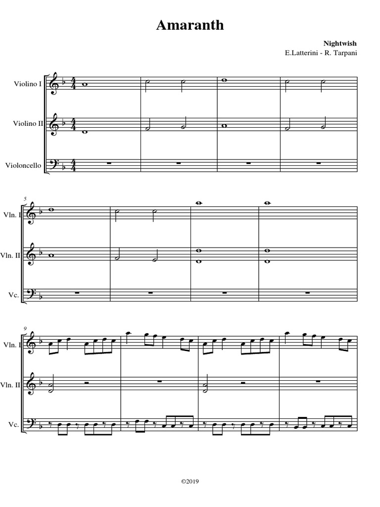 Amaranth - Trio String | PDF | Songs Written