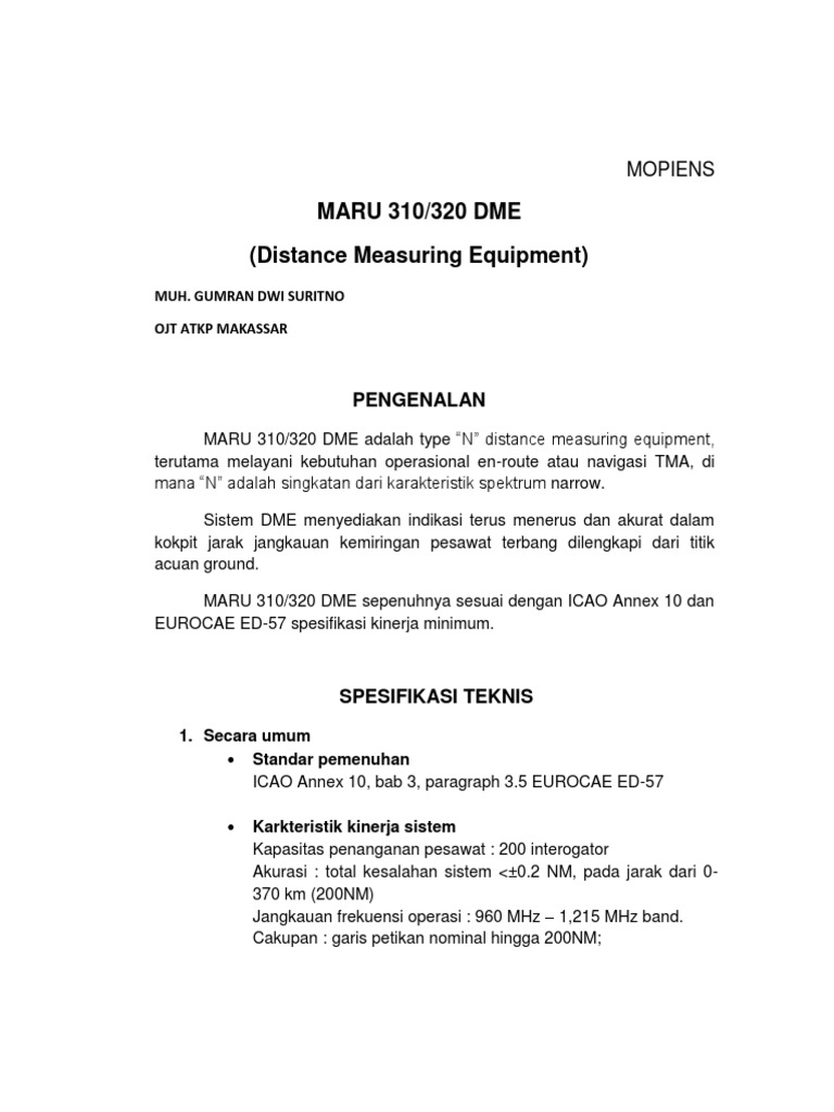 SPESIFIKASI DME (MOPIENS & AMS) Bali | PDF | Teknologi & Rekayasa