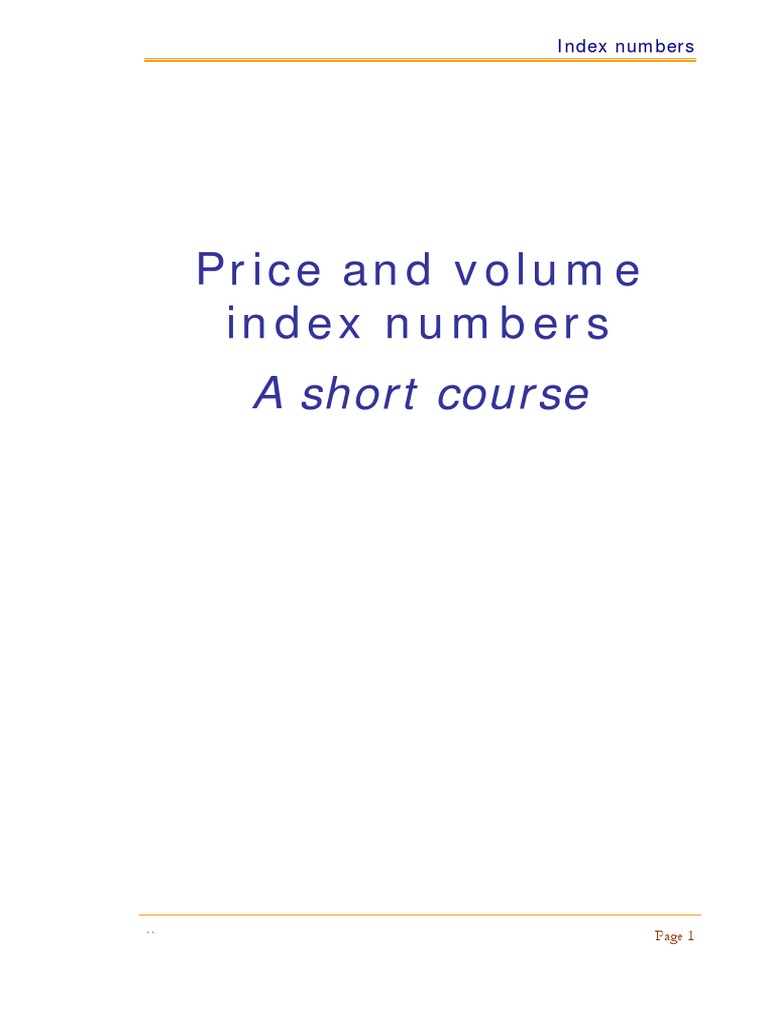 A Short Course On Index Numbers | Download Free PDF | Price Indices ...