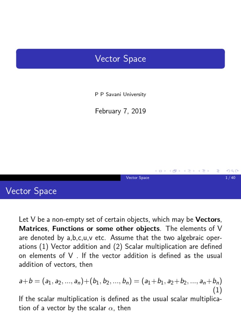 Vector Space | PDF | Vector Space | Linear Subspace