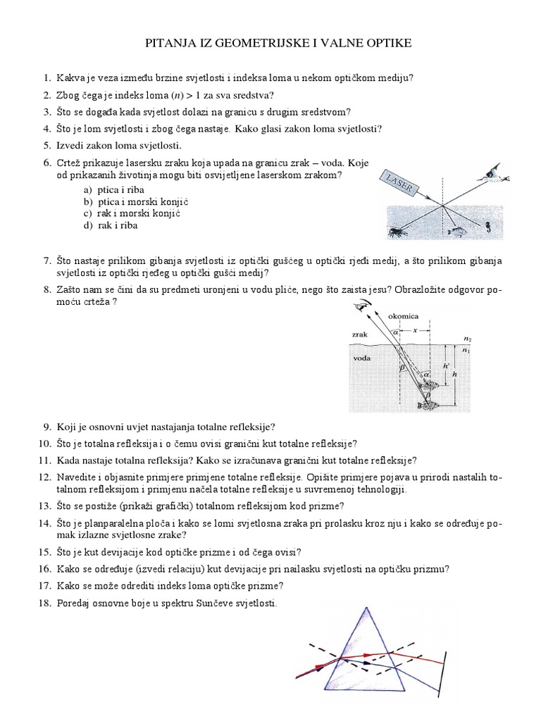 Fizika 3 Pitanja I Zadatci Za Modul 4 | PDF