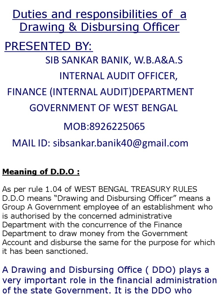 Duties and Responsibilities of A Drawing Disbursing | PDF | Cheque ...