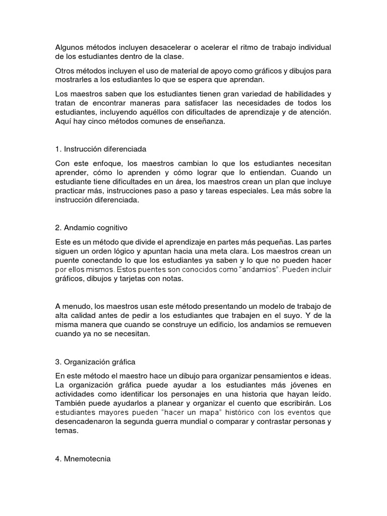 Instrucción Diferenciada | PDF | Instrucción diferenciada | Dislexia