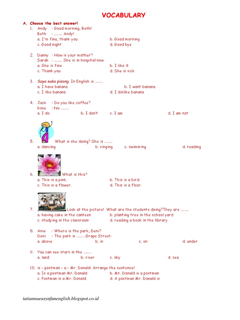Vocabulary: A. Choose The Best Answer! | PDF