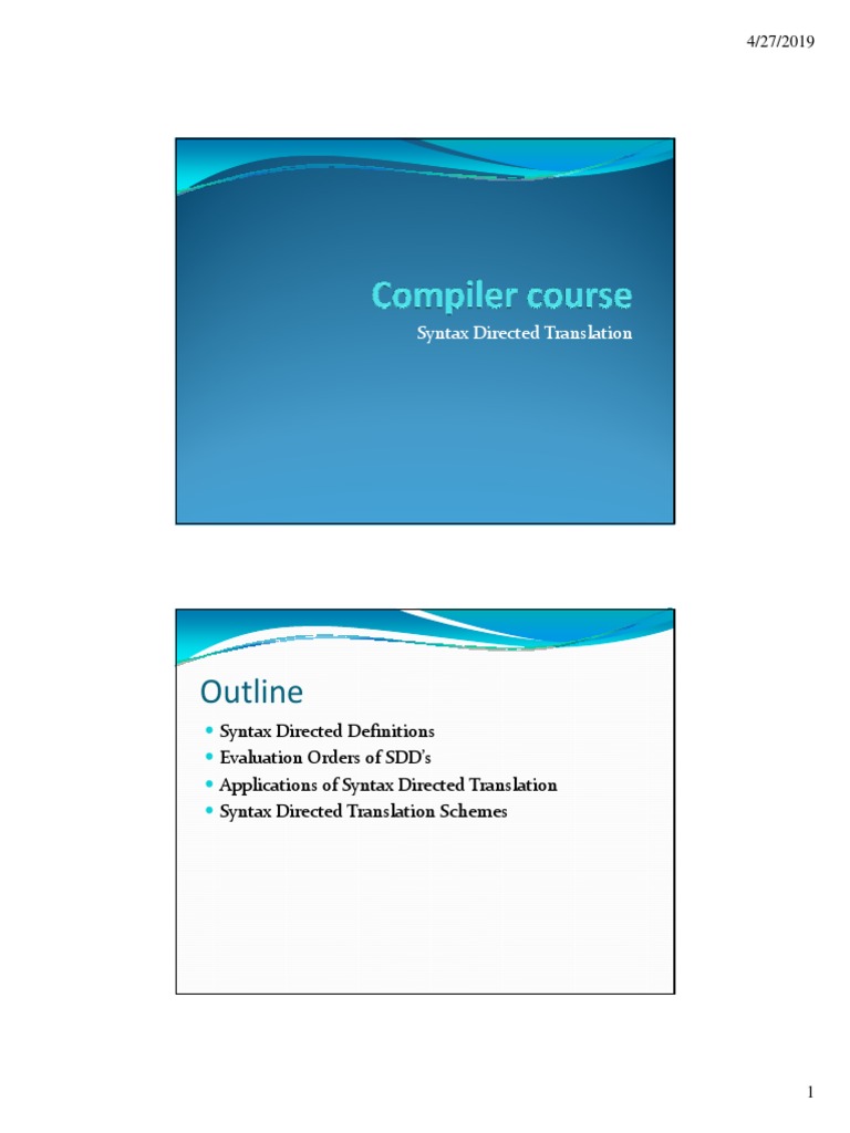 Syntax Directed Translation Guide | PDF | Parsing | Programming Language