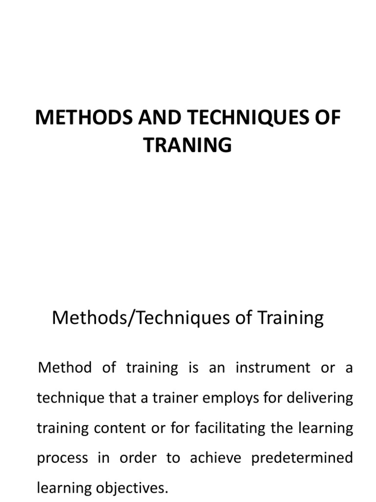 Methods of Training | PDF | Mentorship | Communication