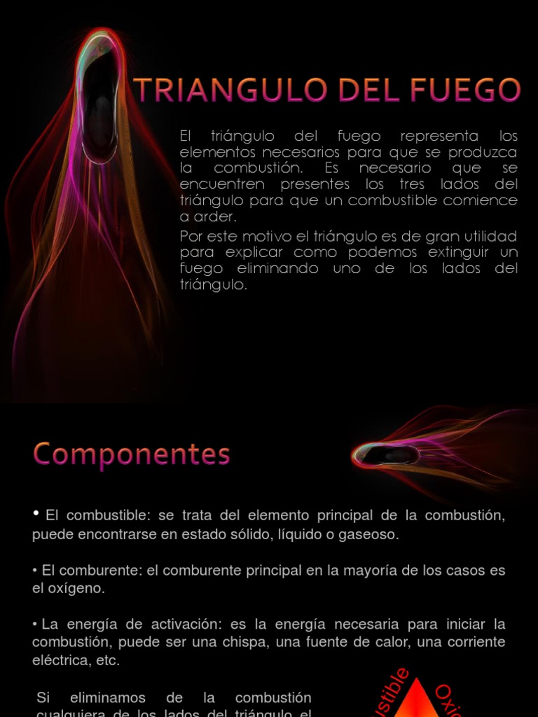 Componentes del triángulo de fuego | PDF | Combustión | Incendios