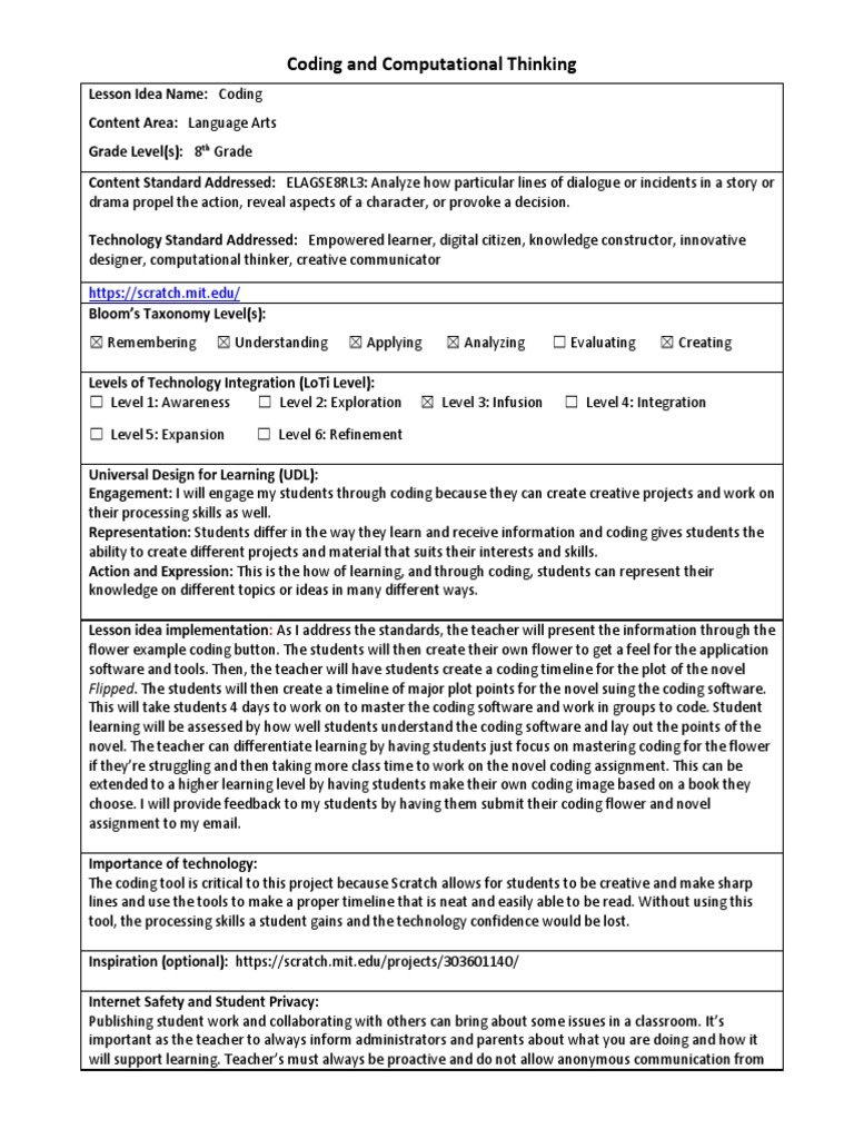 13 Coding Lesson Idea Template 1 | PDF | Computer Programming | Change