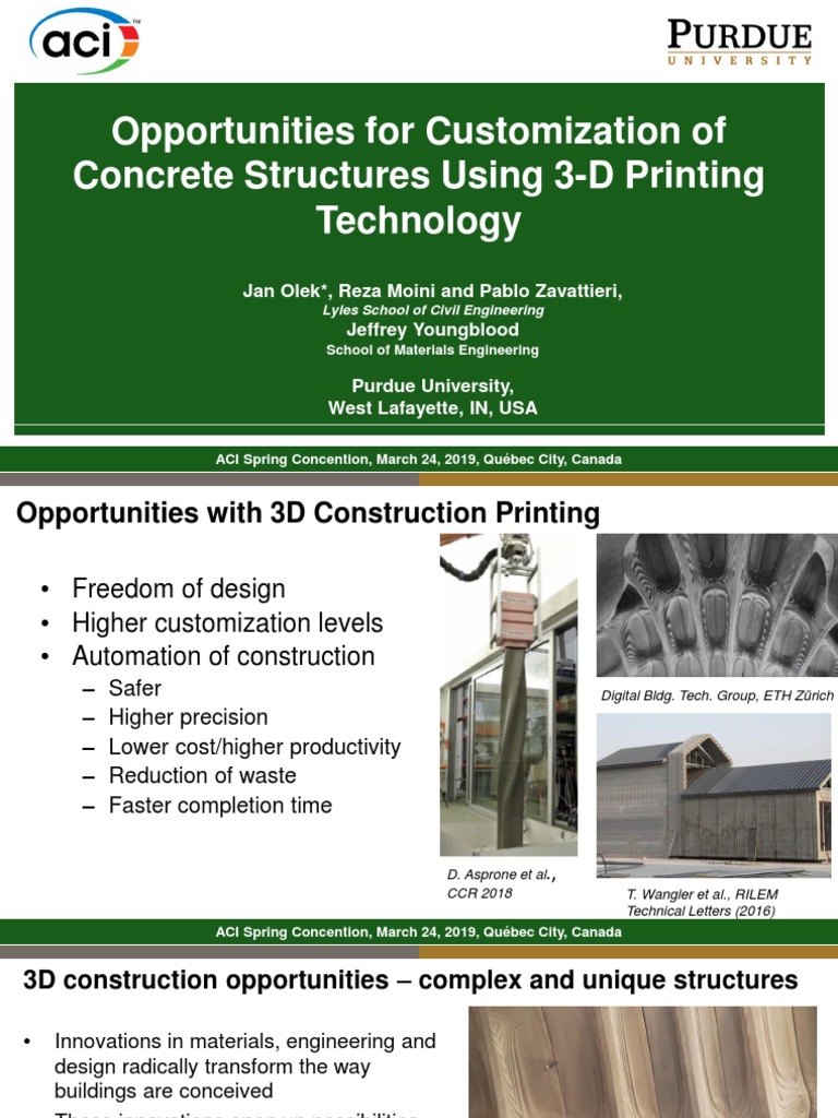 Opportunities For Customization of Concrete Structures Using 3-D ...