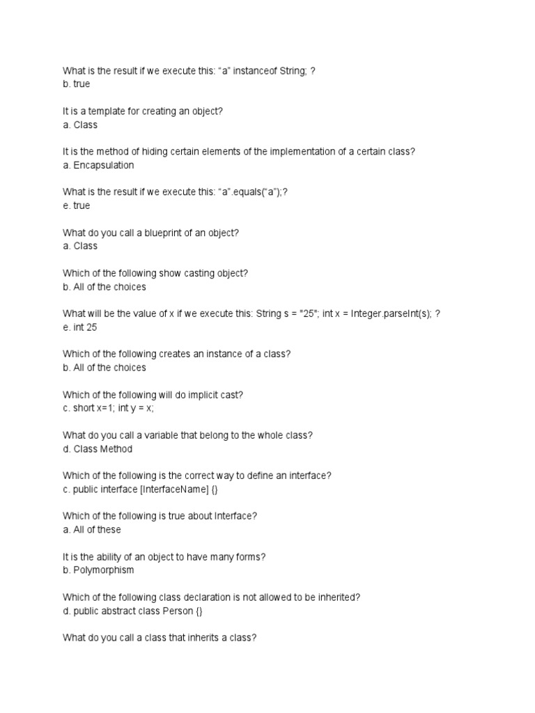 AnswerkeyComputerProgramming PDF | PDF | Class (Computer Programming ...