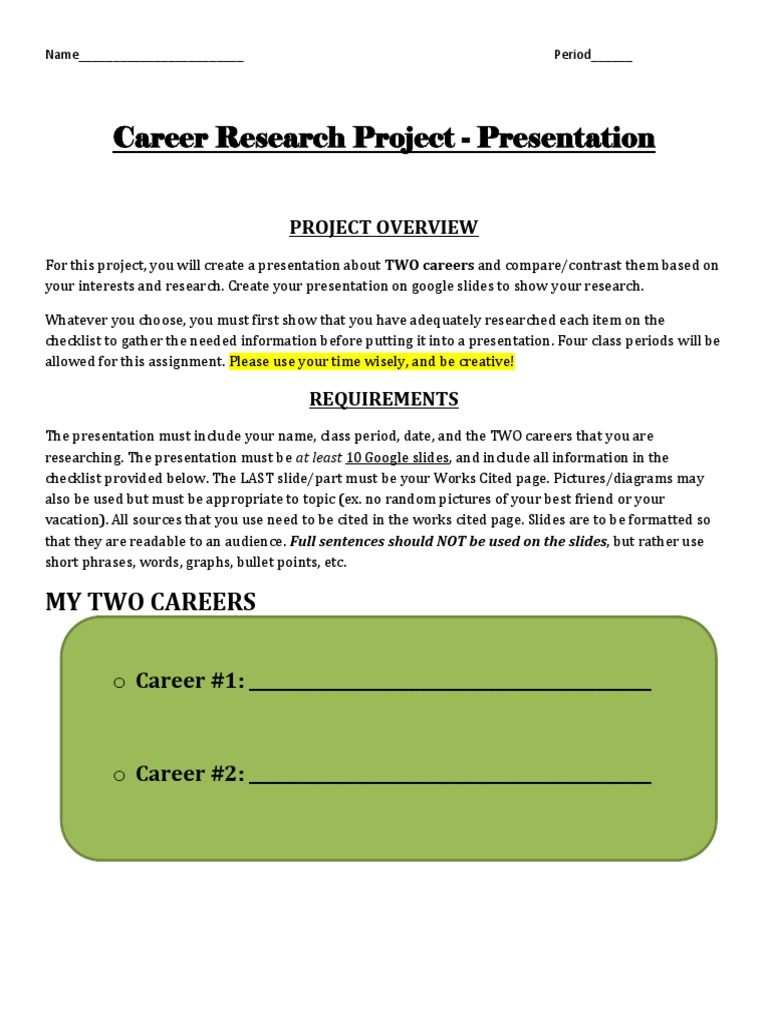 Career Research Project-Presentation-2 | PDF | Employment | Behavior ...