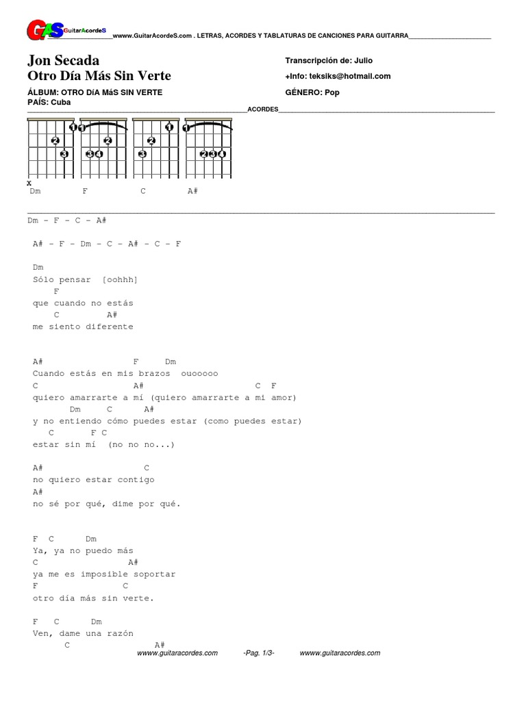 Otro Dia Mas Sin Verte | PDF | Música grabada | Grabación de sonido