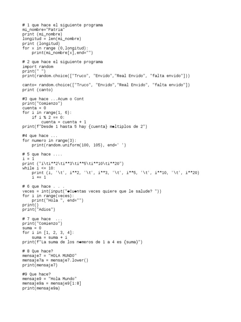 Ejercios En Python Pdf 