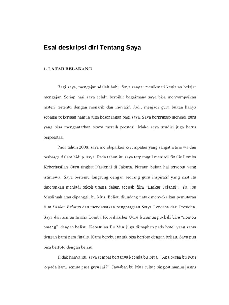 Deskripsi Diri (Essay) | PDF