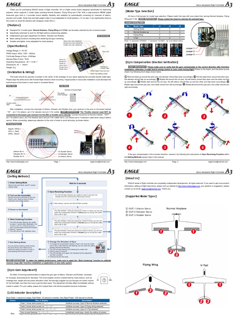 Eagle - Manual | PDF | Aileron | Rudder
