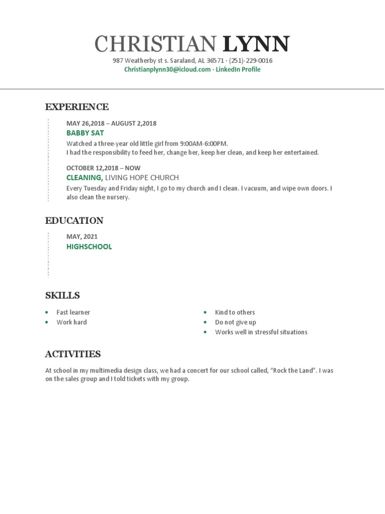 Christian Lynn Resume | PDF