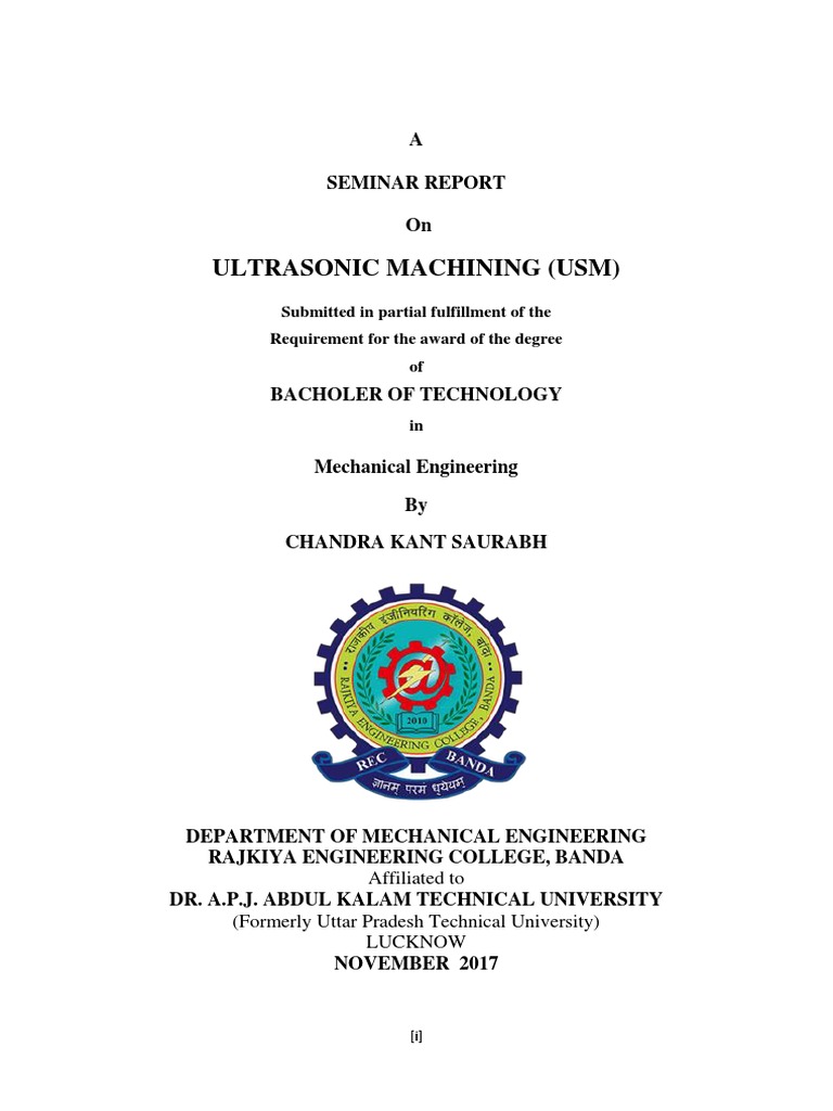 USM Report | PDF | Machining | Abrasive