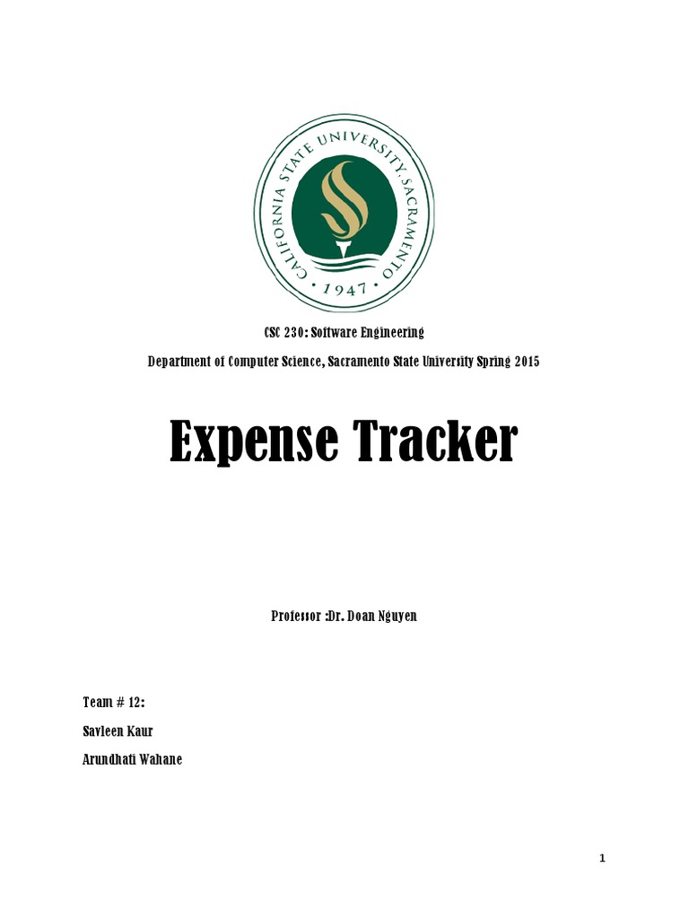 Expense Tracker | PDF | Software Testing | Specification (Technical ...