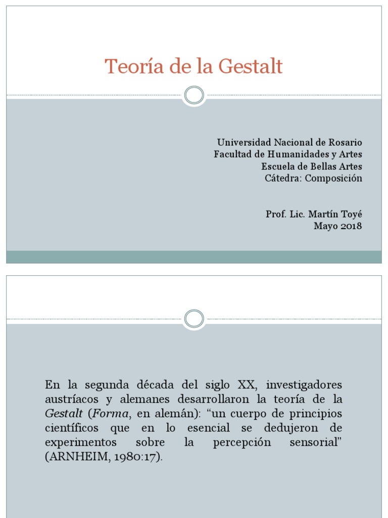 Teoría de La Gestalt - 2018 PDF | Descargar gratis PDF | Percepción | Percepción visual