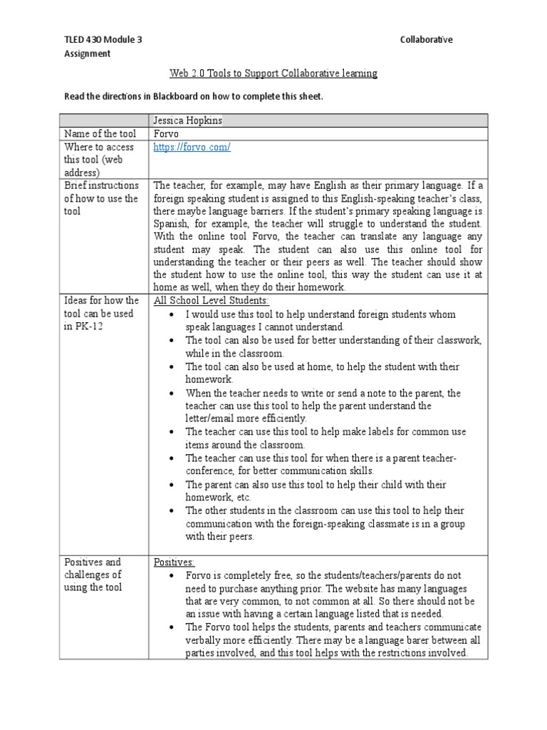 Collaborative Assignment | Download Free PDF | Homework | Project Based ...