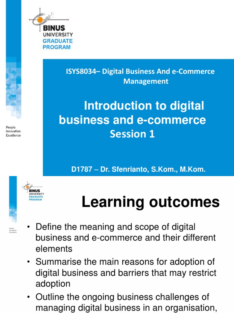 1 - Introduction To Digital Business and E-Commerce - R0 | PDF | E ...