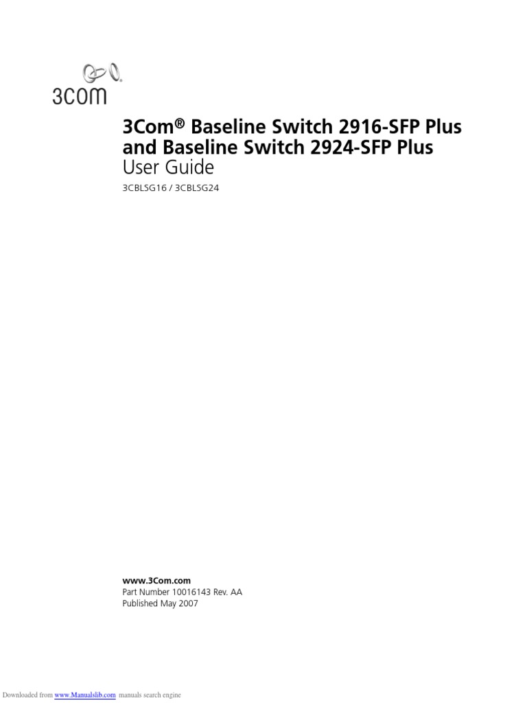 3com Baseline Switch 2916-SFP Plus and Baseline Switch 2924-SFP Plus ...