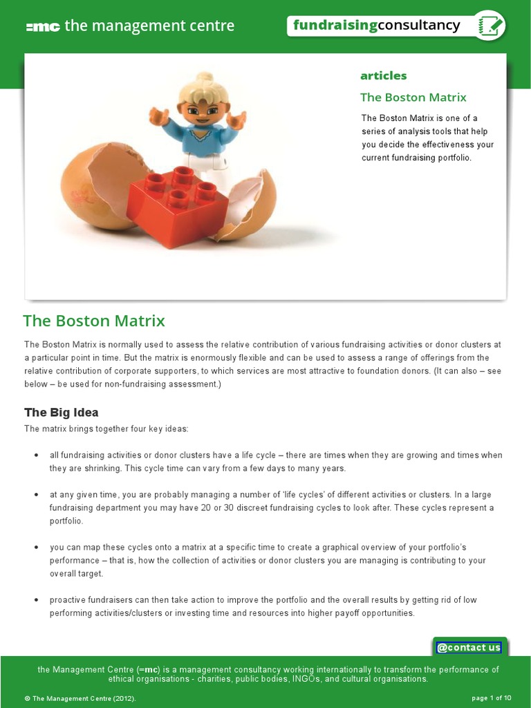 The Boston Matrix | PDF | Fundraising | Charitable Organization