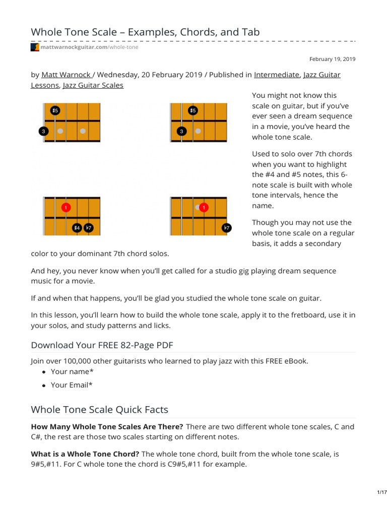Whole Tone Scale Examples Chords and Tab | PDF | Scale (Music) | Chord ...