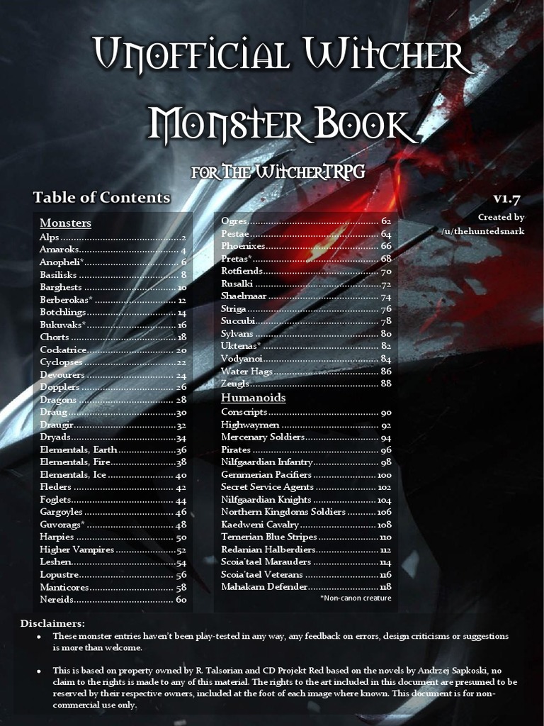Unofficial Monster Book v1.7 | PDF | Predation | Senses