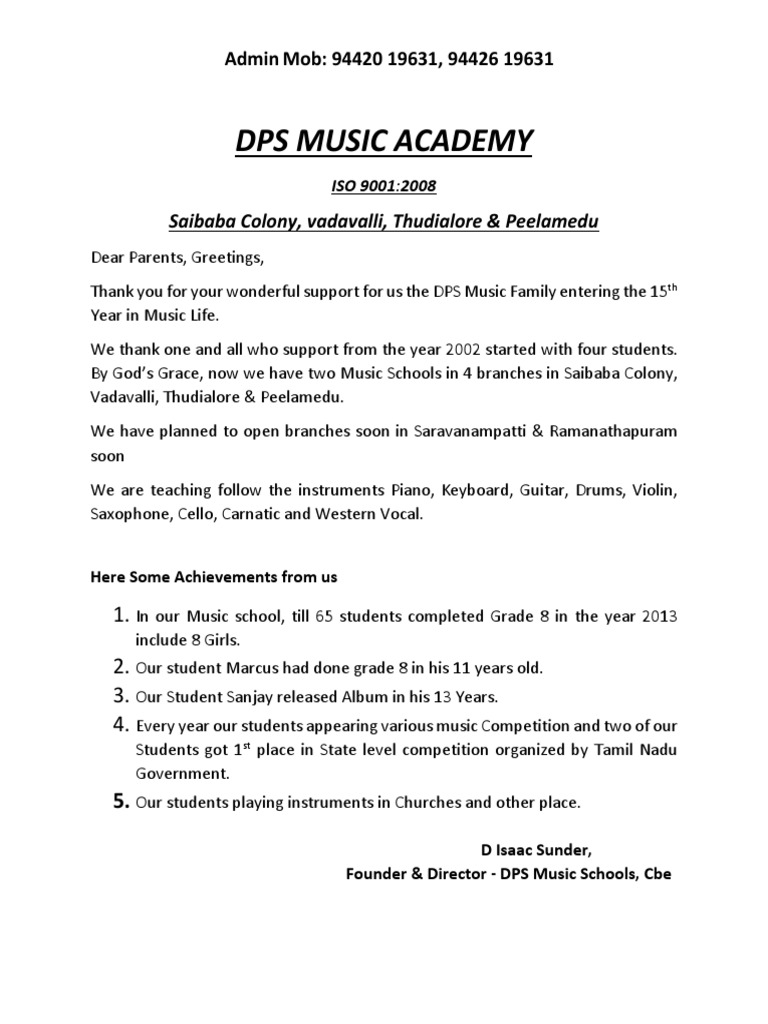 DPS News Letter SB Colony 2017 | PDF | Fee | Teachers