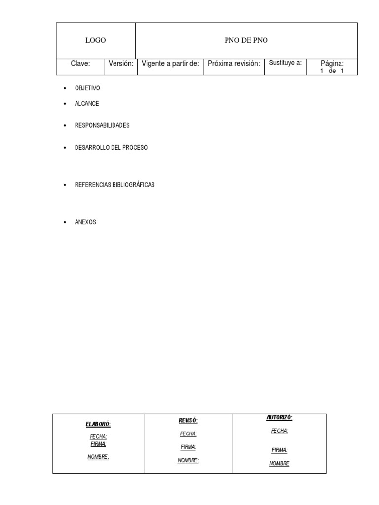 Plantilla para PNO | PDF