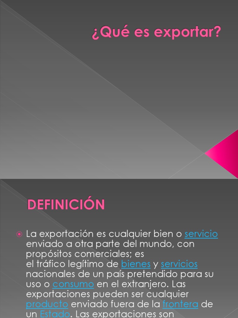 Qué Es Exportar | PDF | Exportaciones | aduana