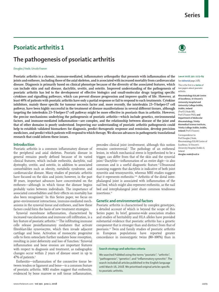 4.the Pathogenesis of Psoriatic Arthritis | PDF | Psoriasis | Interleukin
