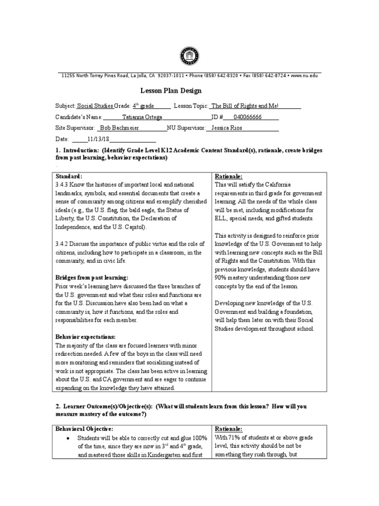 Lesson Plan Design | PDF | Educational Assessment | Teachers