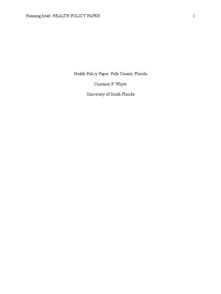 Health Policy Paper Final Draft | PDF | Sexually Transmitted Infection ...