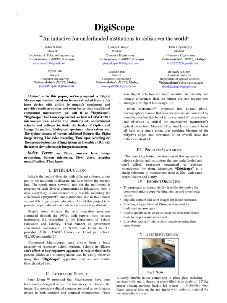 Affordable DigiScope for Education | PDF | Lens (Optics) | Microscope