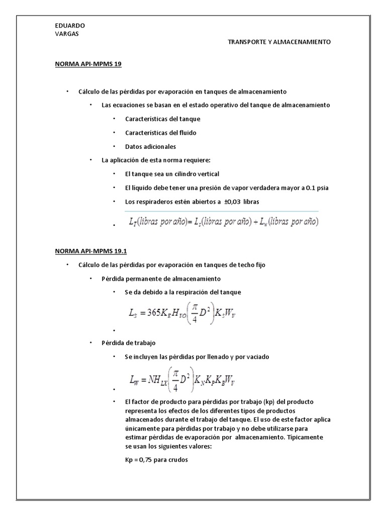 Norma Api | PDF | Evaporación | Líquidos