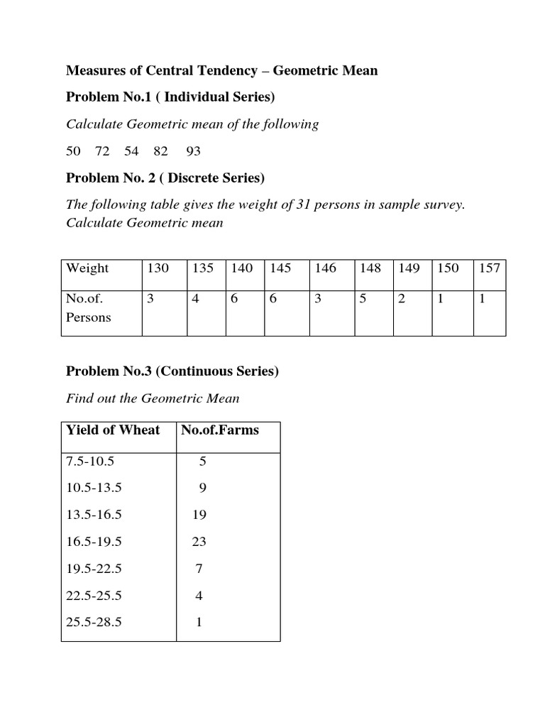 Geometric Mean Calculation Guide | PDF | Teaching Methods & Materials ...